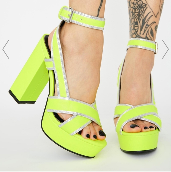 So Me | Shoes | Neon Platform Strappy Shoes | Poshmark